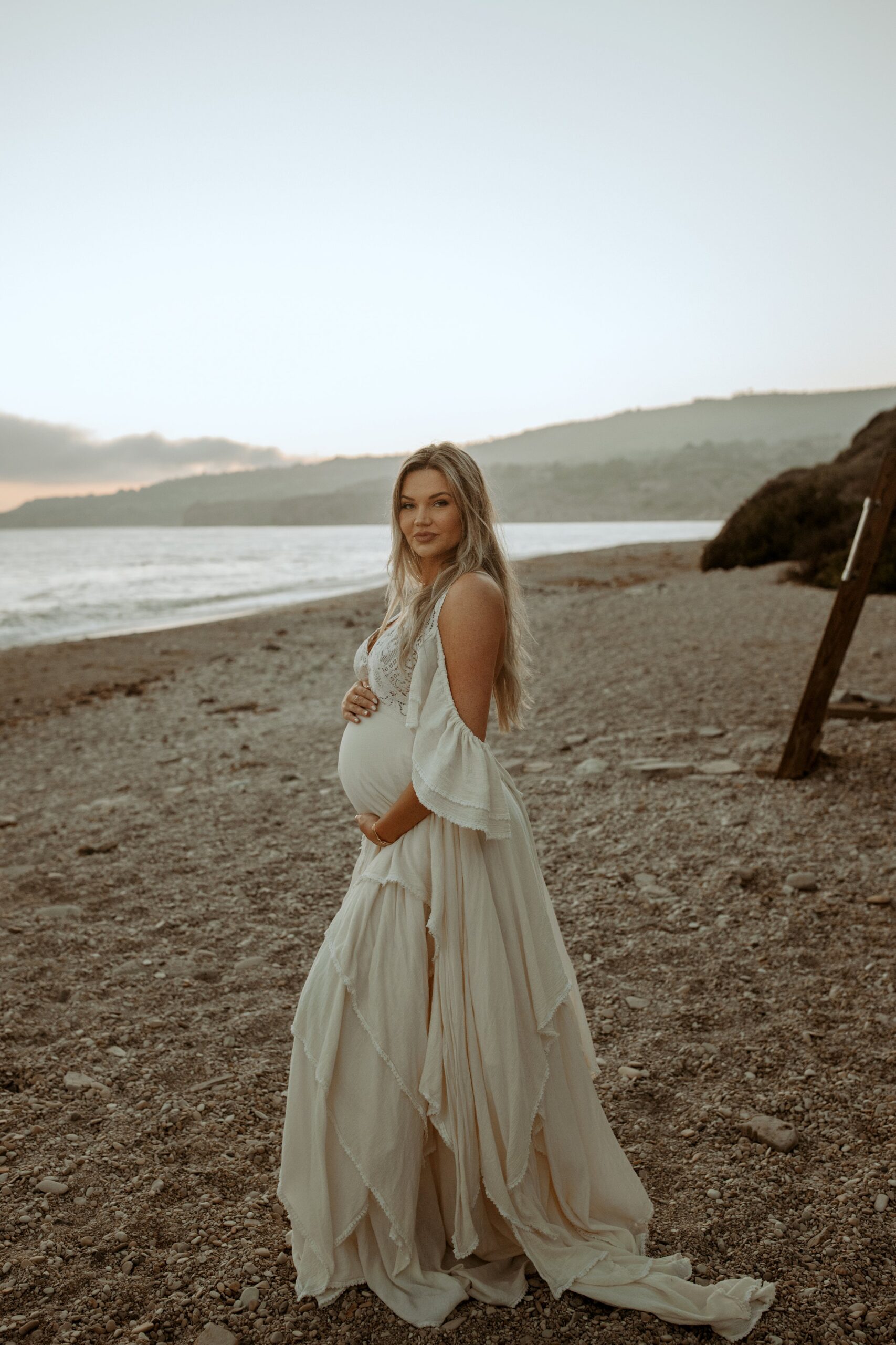 Golden Hour Maternity Beach Session