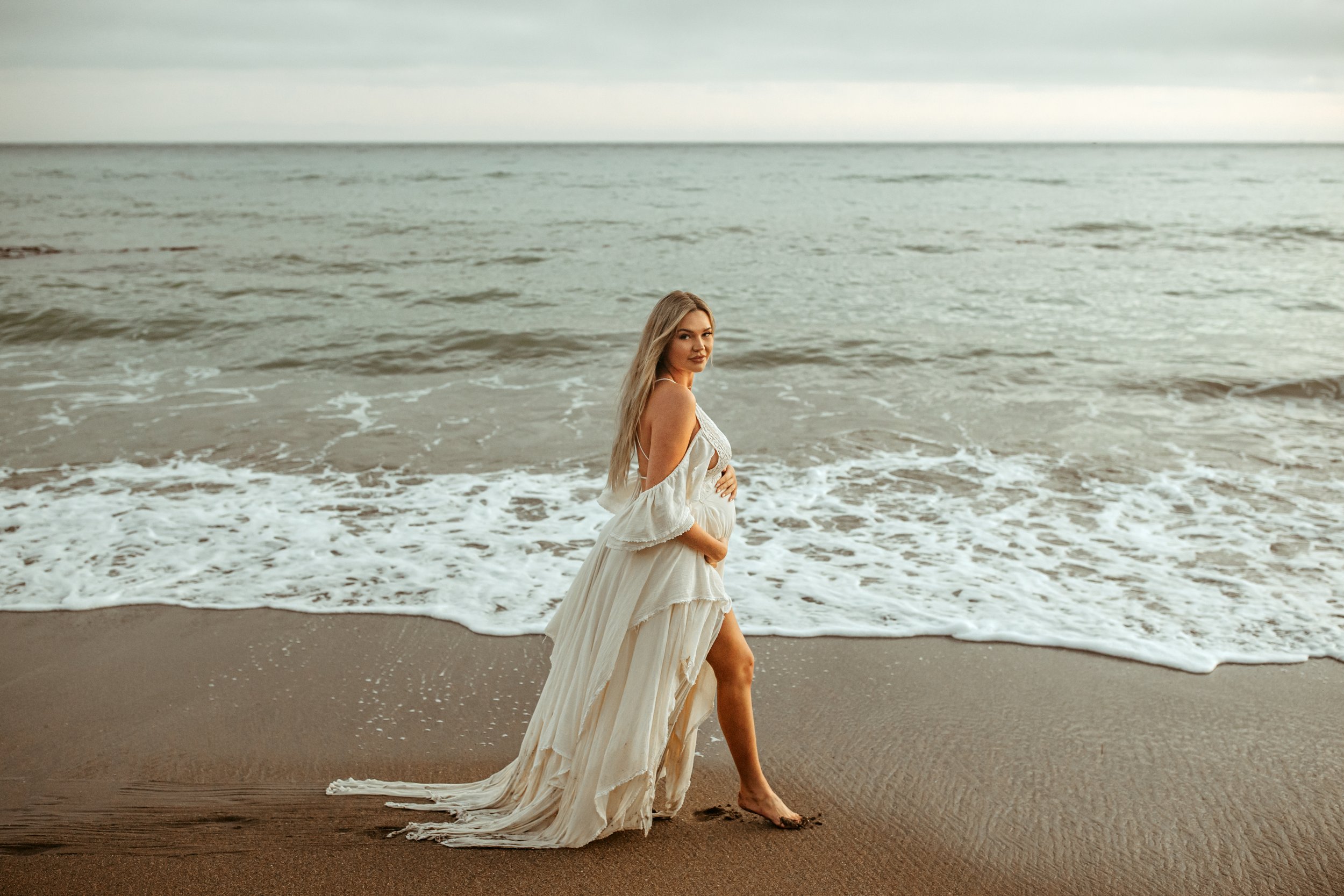 Golden Hour Maternity Beach Session